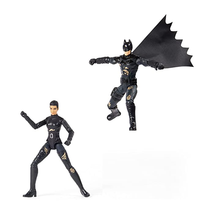 FIGURA - THE BATMAN - SELINA KYLE COM BATMAN E MOTO - 10 CM - SPIN MASTER